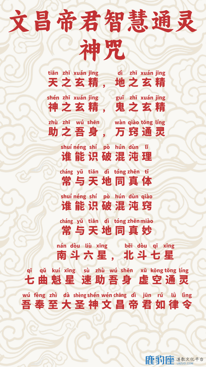 文昌帝君智慧通灵神咒文昌帝君智慧通灵神咒咒语 鹿豹座