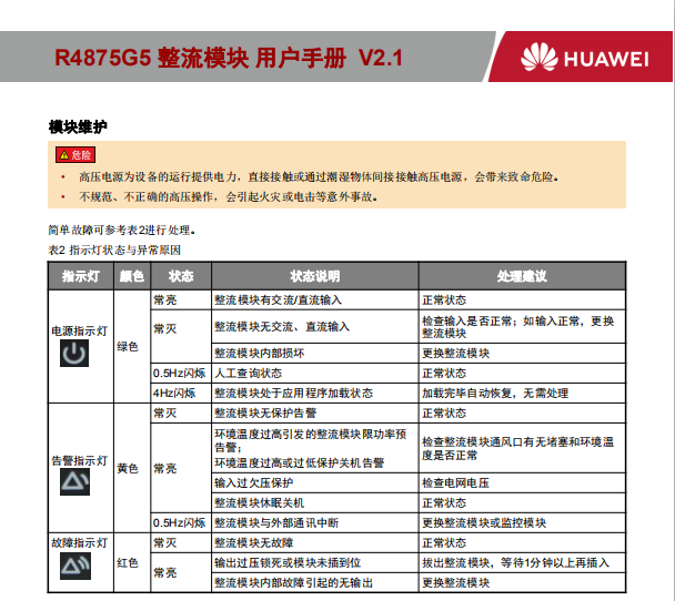 华为R4875G5通信电源48v75a整流模块 华为R4875G5