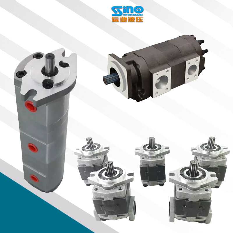 Excavator Pilot Pump Hydraulic Gear Pump Gear Pump Assembly Triple Gear ...