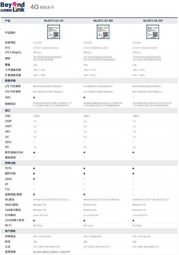 CMIOT 4G Cat.1 ML307C_Shanghai Dieyi Internet of Things Technology Co., LTD