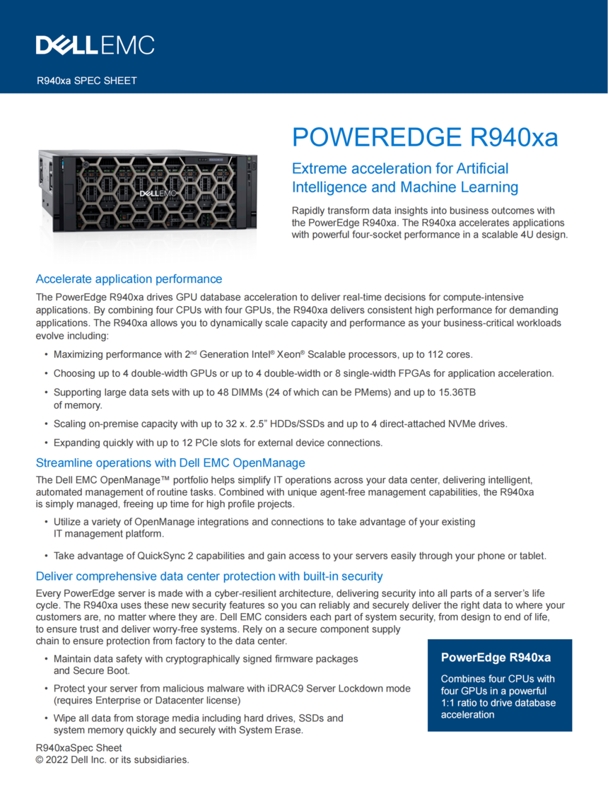PowerEdge R940xa Rack Server-Shenzhen TianLai LingYue Technology Co., Ltd