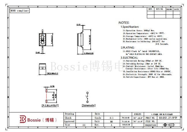BX-DS1.27-1PTP_Bossie（博锡电子）