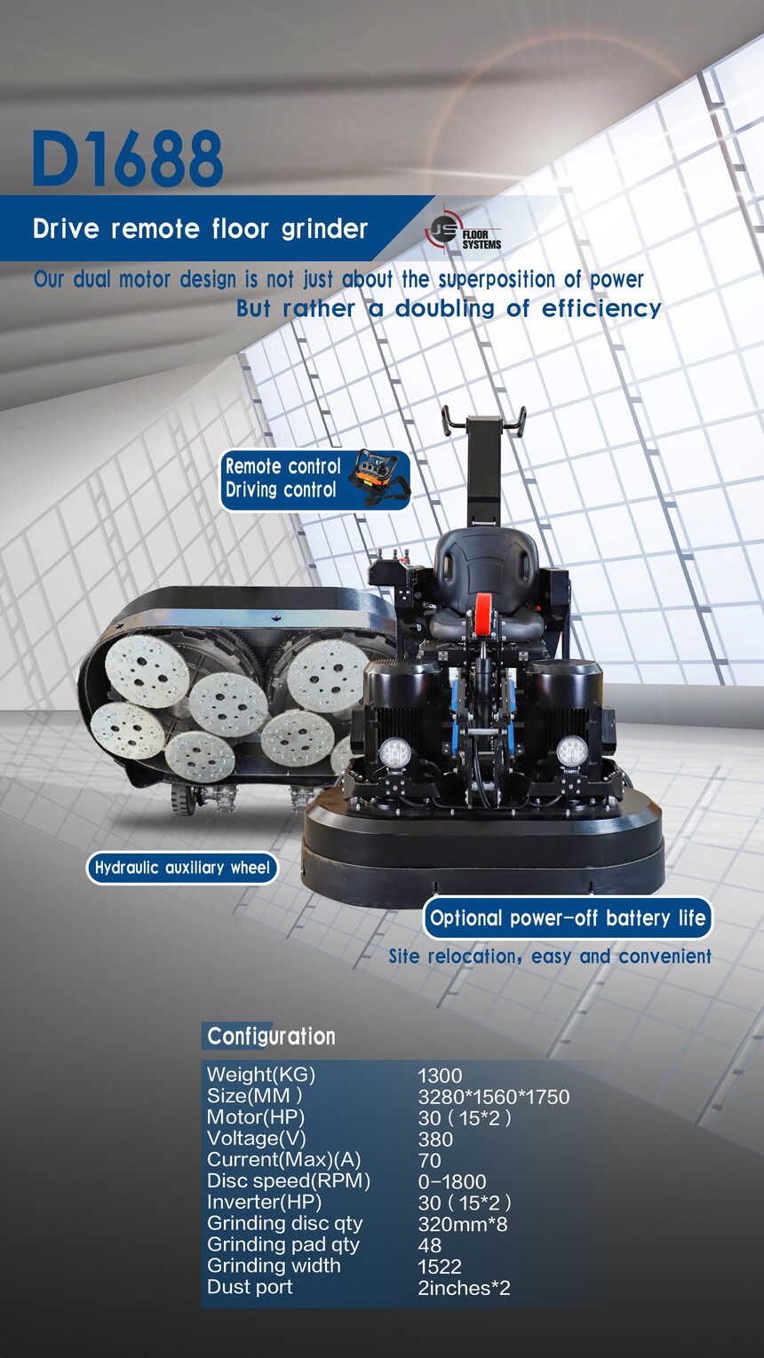 JS D1688 Concrete Floor Grinder with Automatic Lifting System_www ...