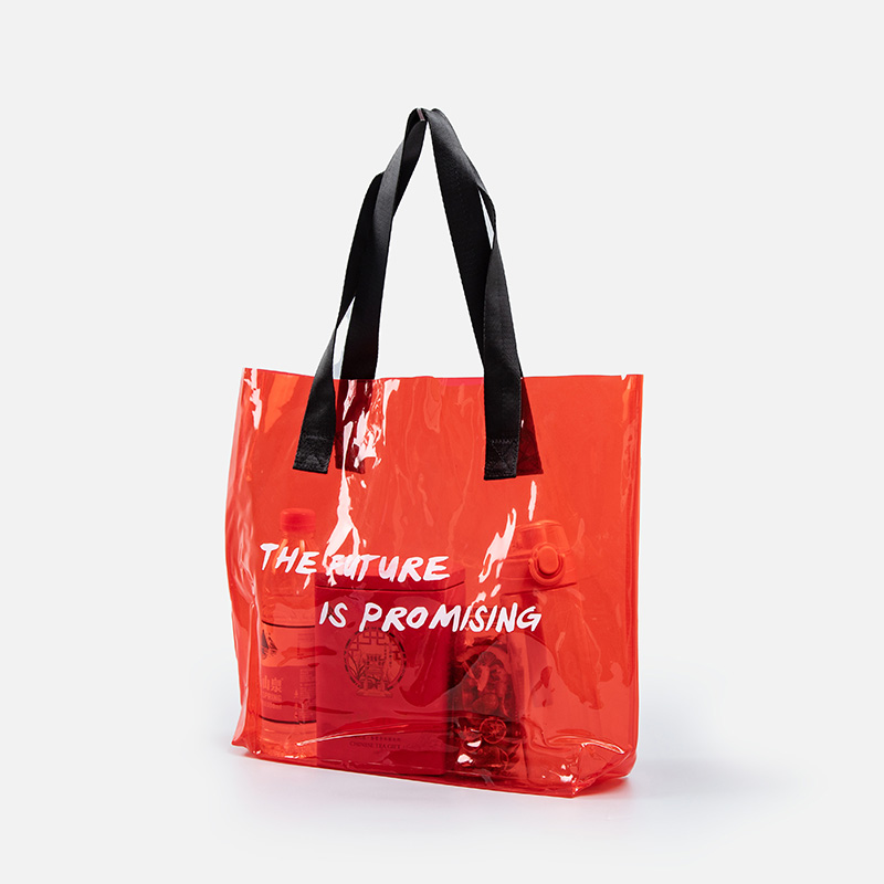 Custom Logo Plastic clear Plastic Handbag PVC Shopping Tote Bag ...